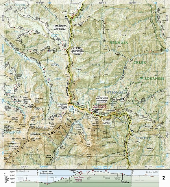 Colorado Trail South Map - #1201 - Durango Outdoor Exchange